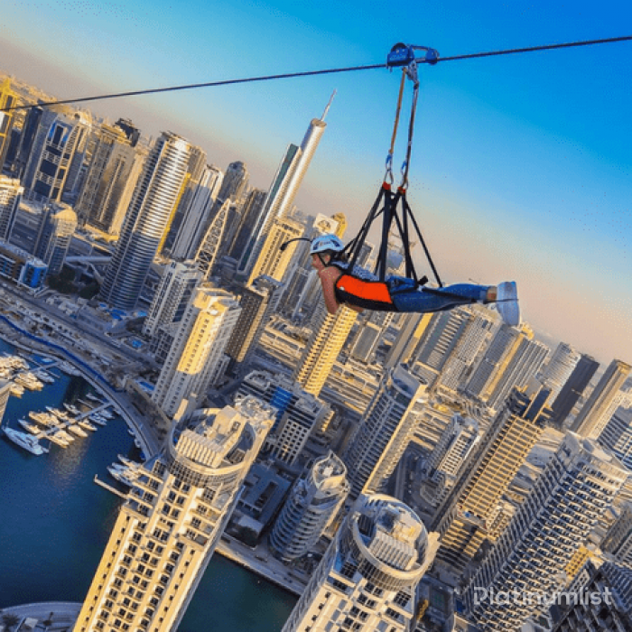 Photos from XLine Dubai Marina - The Longest Urban Zipline in The World ...