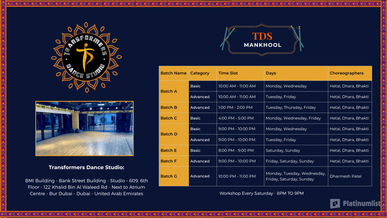 Garba Classes x Transformers Dance Studio in Dubai in Dubai: Gallery ...