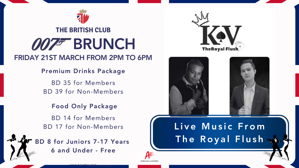 007 Brunch at The British Club in Manama tickets, 2025 - Platinumlist.net