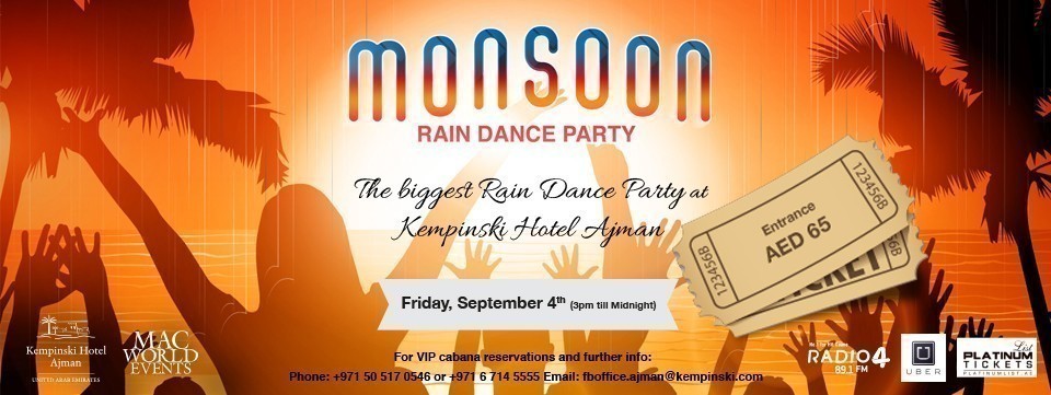 Monsoon Rain Dance Party - Platinumlist.net