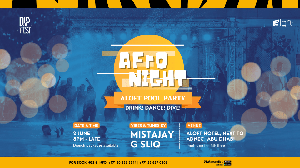 Afro Night - Aloft Pool Party in Abu Dhabi Tickets, 2023 - Platinumlist.net