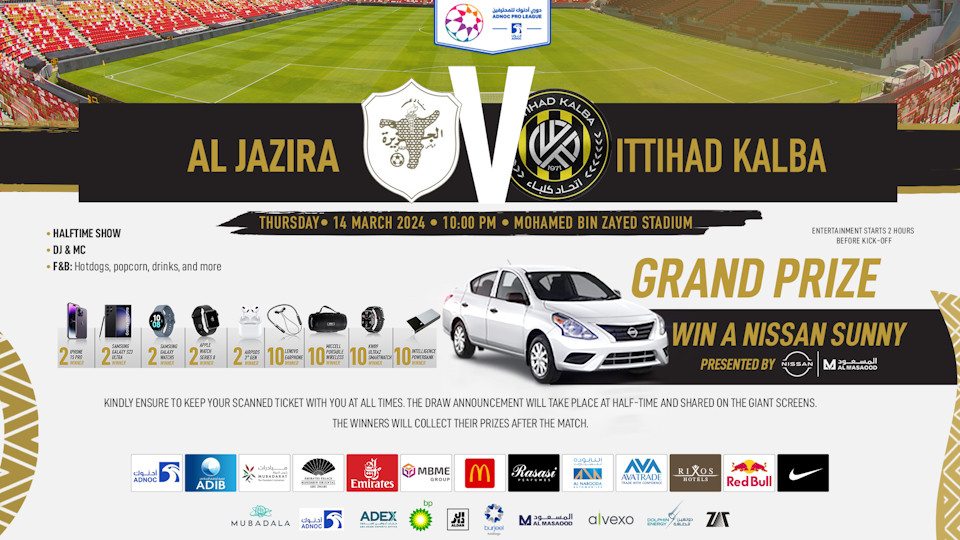 Al Jazira FC vs Ittihad Kalba FC - Platinumlist.net