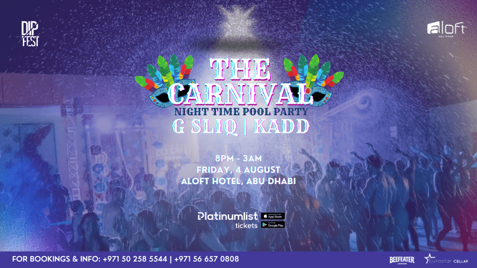 Aloft Carnival Pool Party in Abu Dhabi Tickets, 2023 Club Dance ...