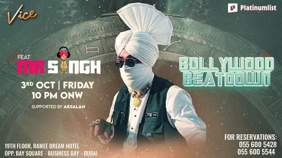 Bollywood Beatdown at Vice in Dubai | 03 Oct - Platinumlist.net