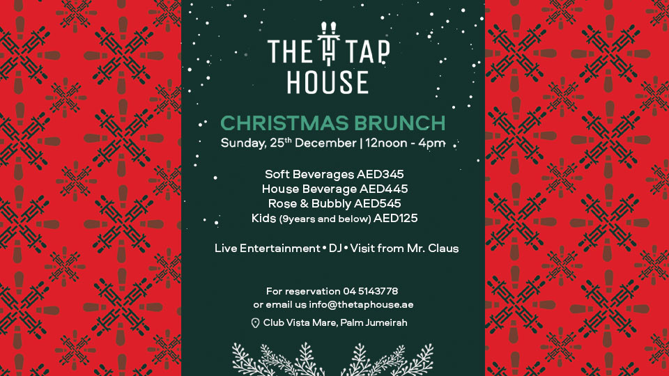 Christmas Brunch at The Tap House, Club Vista Mare - Platinumlist.net