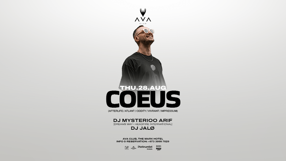 Coeus (Afterlife - Oddity - Atlant) live in Bahrain 2025 Bahrain - Aticket | Buy tickets