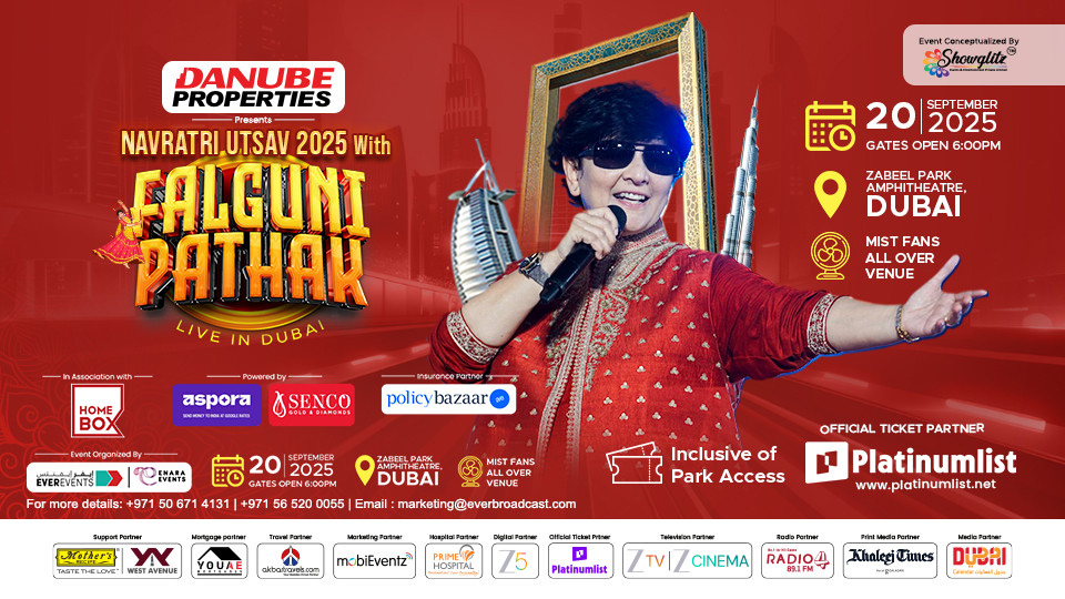 Navratri Utsav with Falguni Pathak in Dubai Tickets, 2025 Live Concert - Platinumlist.net