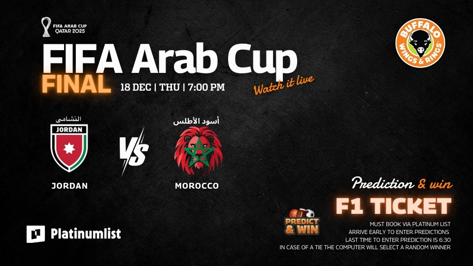 FIFA Arab Cup Final - Jordan vs Morocco at Buffalo Wings & Rings ...