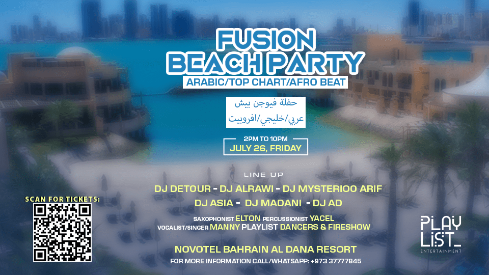 Fusion Beach Party in Bahrain Tickets, 2024 Musical Event ...