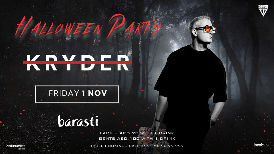 Halloween Party with Kryder in Dubai tickets, 2024 Night Party ...