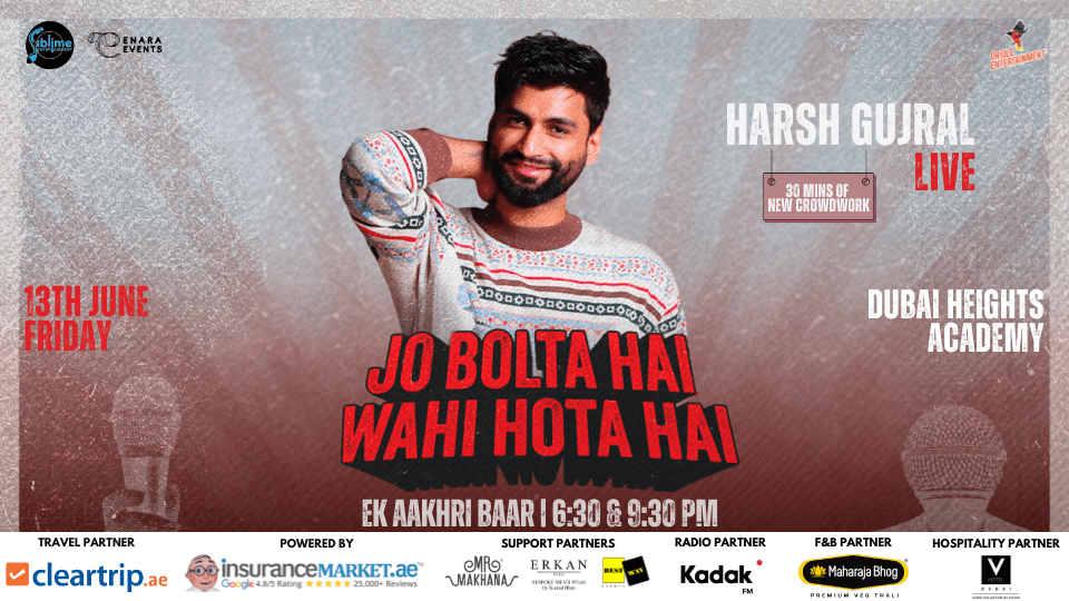Harsh Gujral Live in Dubai tickets, 2025 Comedy Event - Platinumlist.net