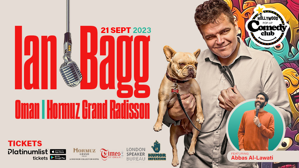 Ian Bagg in Oman Tickets, 2023 Stand Up Comedy Show - Platinumlist.net