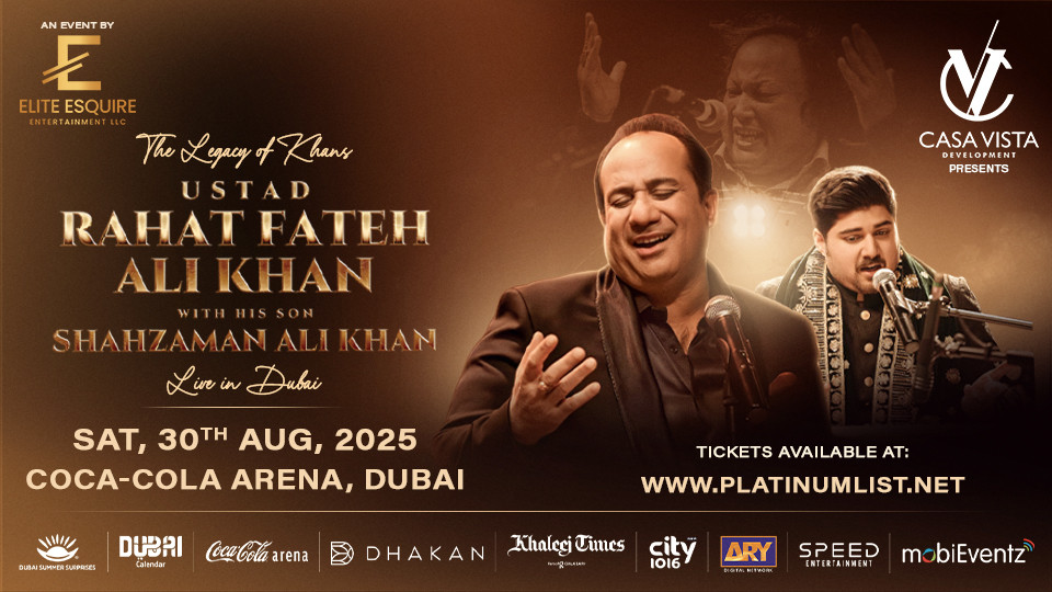 Legacy of the Khans - Ustad Rahat Fateh Ali Khan and Shazman Ali Khan in Dubai Tickets, 2025 ...
