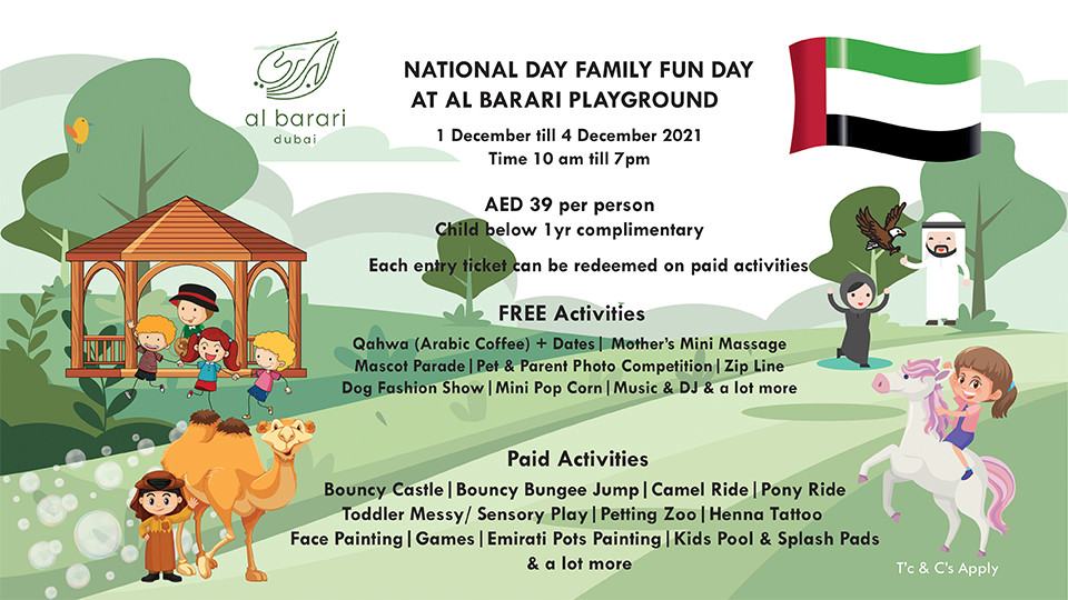 NATIONAL DAY FAMILY FUN DAY AT AL BARARI PLAYGROUND - Platinumlist.net