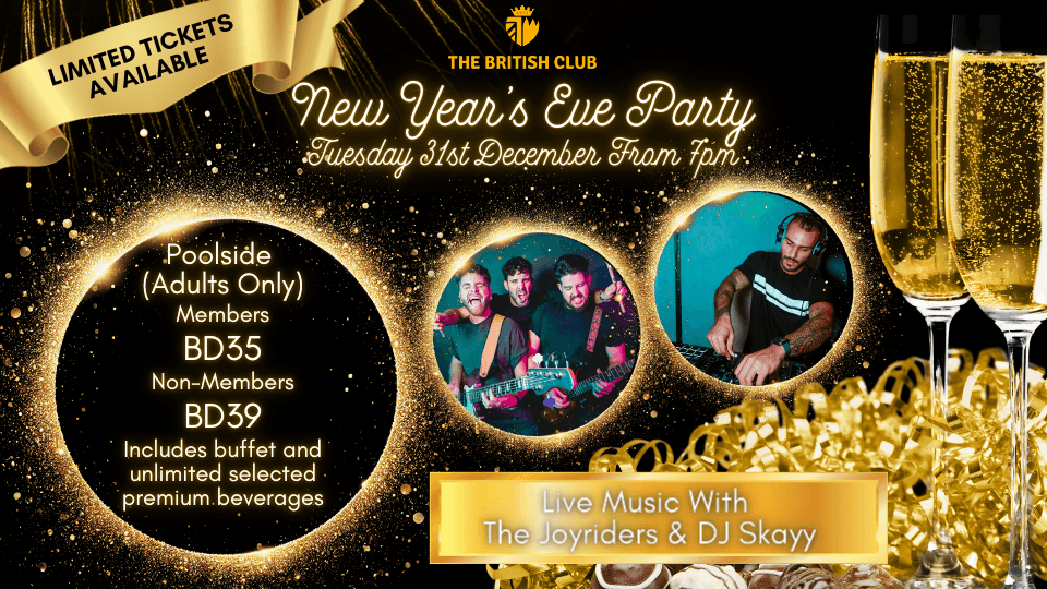 New Year's Eve Party at The British Club in Manama Tickets, 2024 ...