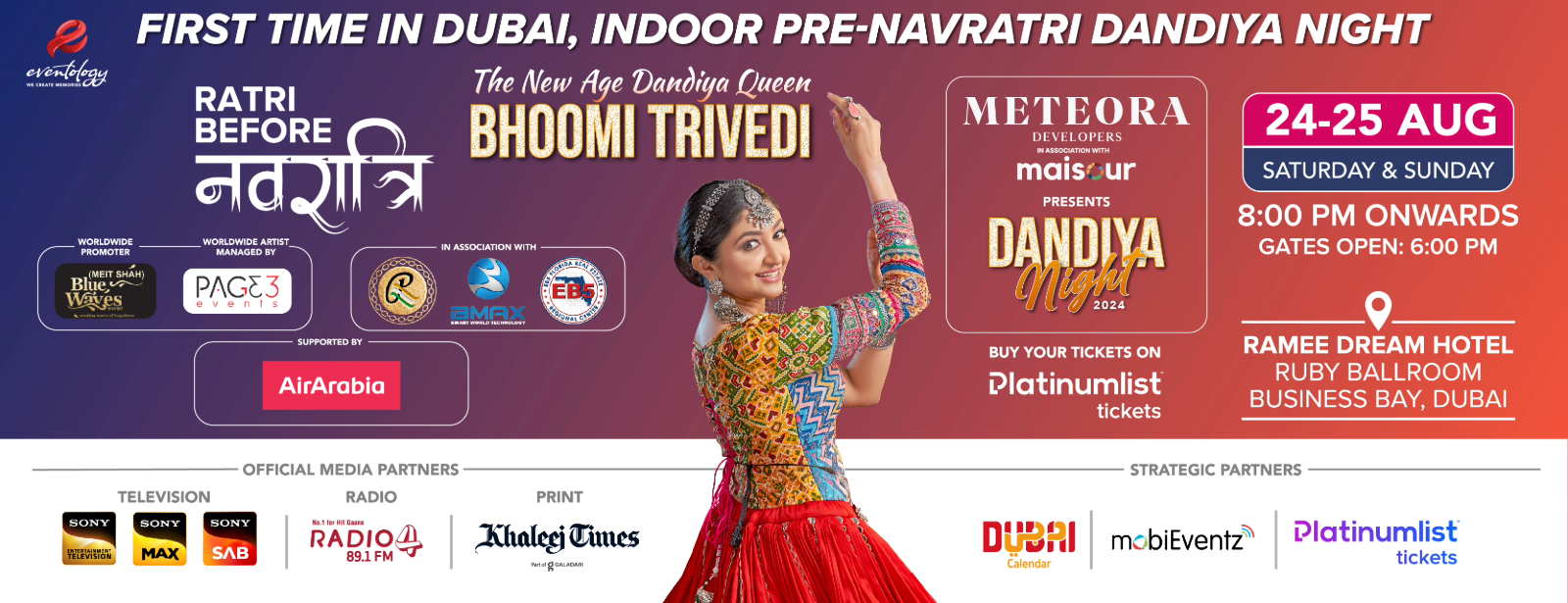 Ratri Before Navratri ‐ Dandiya Night in Dubai with Bhoomi Trivedi ...