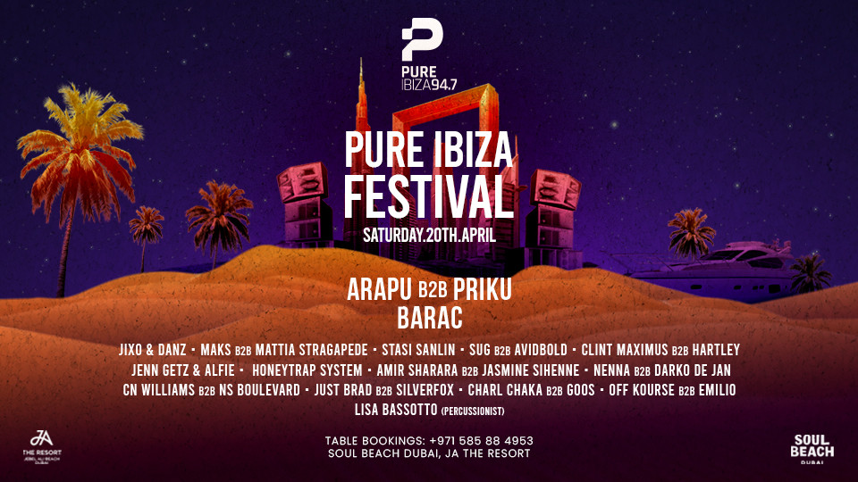 Pure Ibiza in Dubai Tickets, 2024 Beach Festival - Platinumlist.net