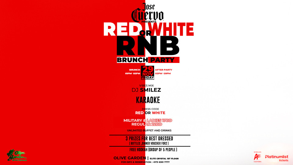 Red or White RNB Brunch Party in Manama tickets, 2024 Event ...
