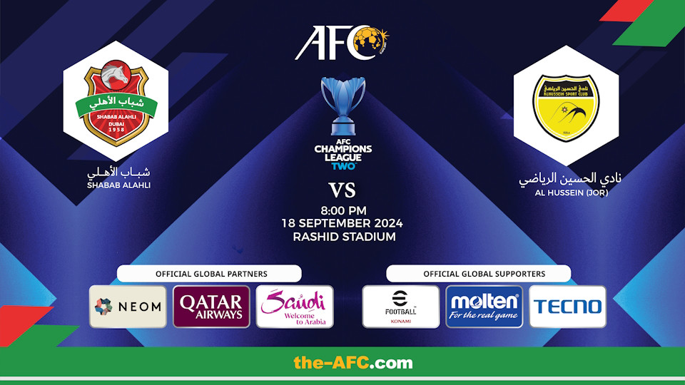 Shabab Al Ahli FC (UAE) vs Al Hussein (JOR) - AFC - Platinumlist.net