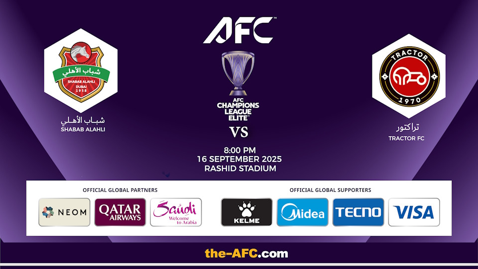 Shabab Al Ahli FC (UAE) vs Tractor SC (IRN) - AFC Champions League ...