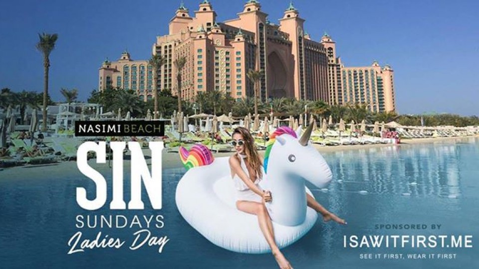 Sin Sundays at Nasimi Beach - AED 105 all inclusive - Platinumlist.net