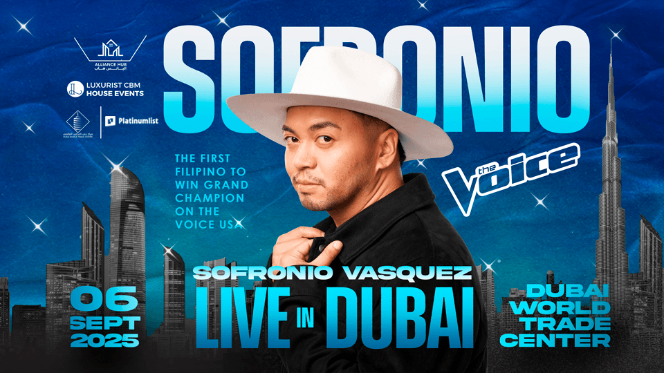 Sofronio Vasquez in Dubai tickets, 2025 Live Concert - Platinumlist.net