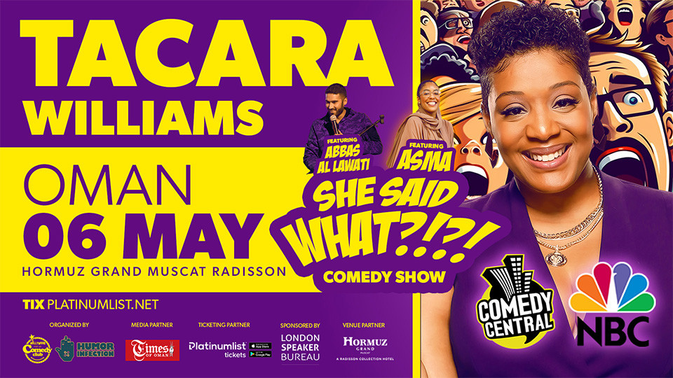 Tacarra Williams Stand Up Comedy Show in Muscat Tickets, 2023 ...