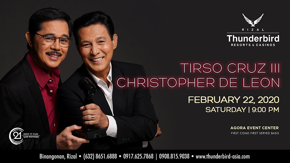 Tirso Cruz III & Christopher De Leon Live at Thunderbird Rizal ...