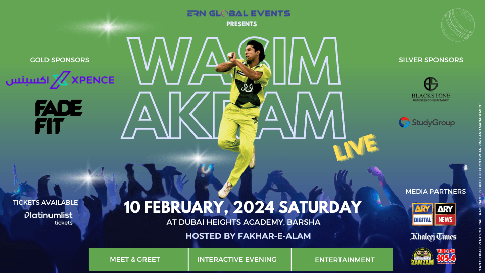 Wasim Akram in Dubai Tickets, 2024 Talk Show - Platinumlist.net