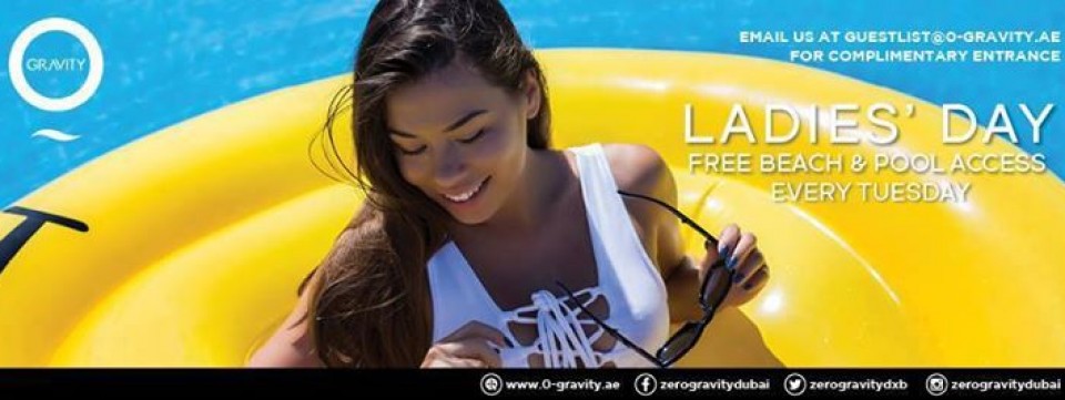 Zero Gravity Ladies' Day - Free pool & beach access! - Platinumlist.net